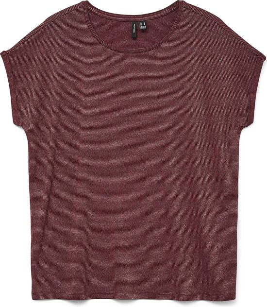 Vero Moda T-shirt Vmlava Glitter Ss Top Stripe Ga Jrs 10250488 Syrah ...