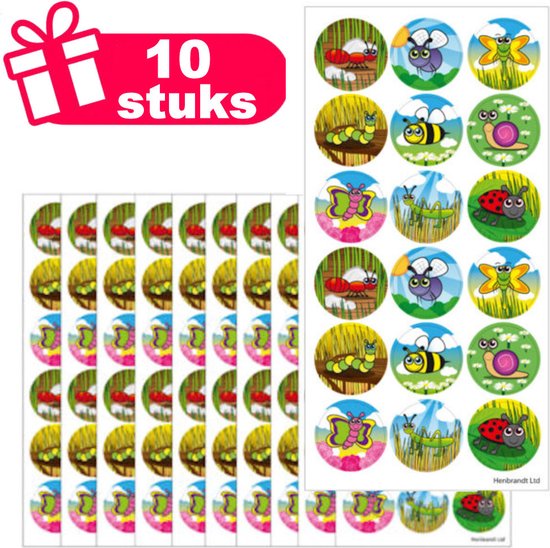 Henbrandt - Set van 10x Stickervellen met Grote INSECTEN Dieren ...