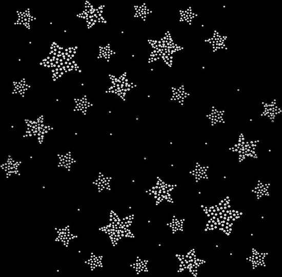 2 Sheets Stars Rhinestones Hotfix Transfer Sticker 250x220mm Starry Sky ...