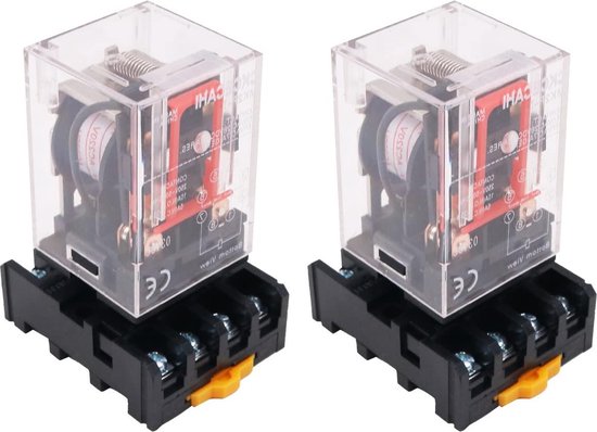 2PC AC 220V Relay General Purpose Relay DPDT Relay 2NO - 2NC 8Pin with ...
