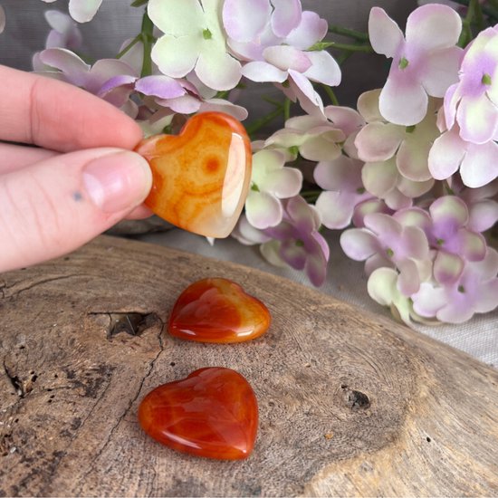 Edelsteen hart 30 mm Carneool | bol