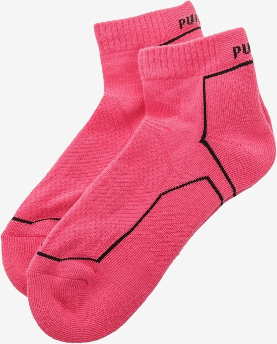 Puma Performance Quarter Train 2-Pack Neon Pink Socks 39-42 | bol