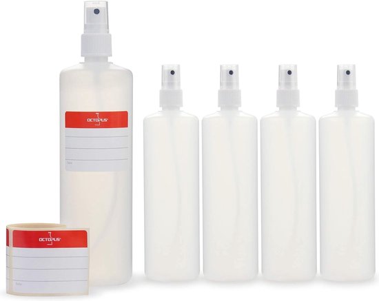 Spuitflessen 250 ml - Set van 5 met verstuiver en beschrijfbare ...