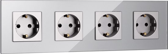 Navaris glazen wandcontactdoos met aansluitmateriaal - Contactdoos met ...
