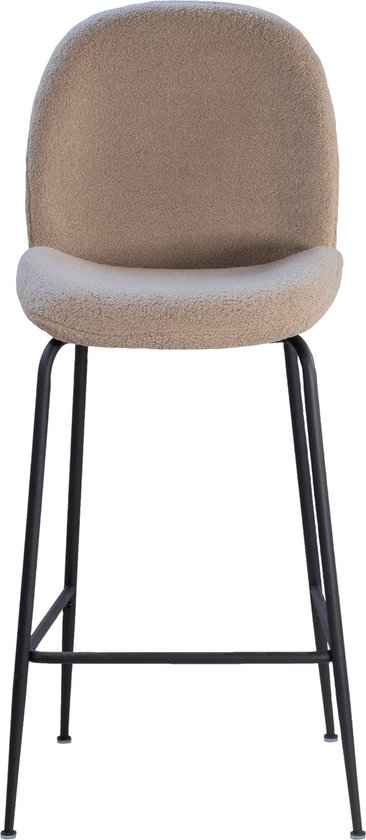 Barkruk Teddy Taupe - Stalen Frame - Zithoogte 75cm - Stoel Dewi - Giga ...