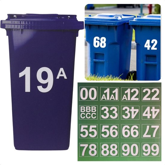Container Stickers Huisnummer - Vuilniscontainer Nummer - Kliko ...