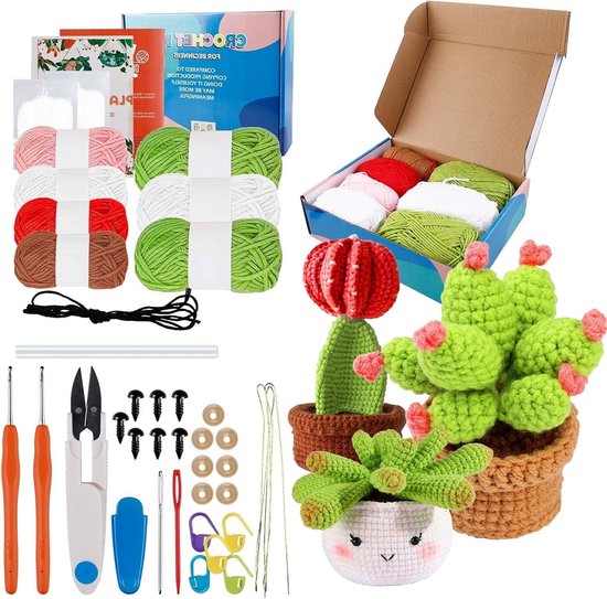 Haakset voor beginners - complete doe-het-zelf haakset met haaknaalden ...
