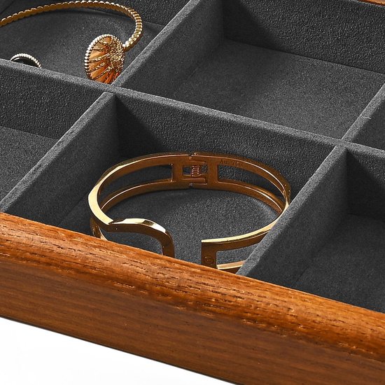 Goodivery ® Stijlvolle Houten Sieraden Organizer met Zes Vakken voor ...