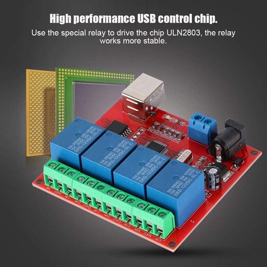 4-kanaals 12V computer USB Smart Switch-module - Relaisschakelaar ...