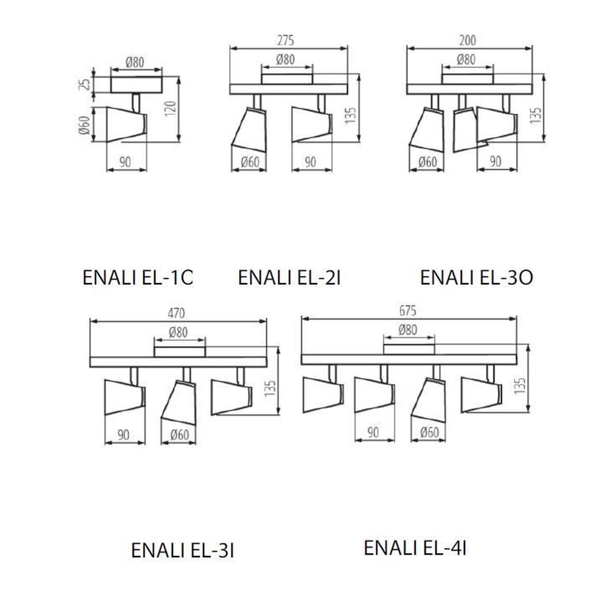 ENALI 4 - wandlamp - plafondlamp spot - incl LED - zwart | bol.com