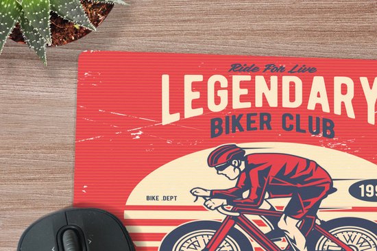 Muismat Klein - Wielrenner - Fiets - Vintage - 20x20 cm - Vaderdag ...