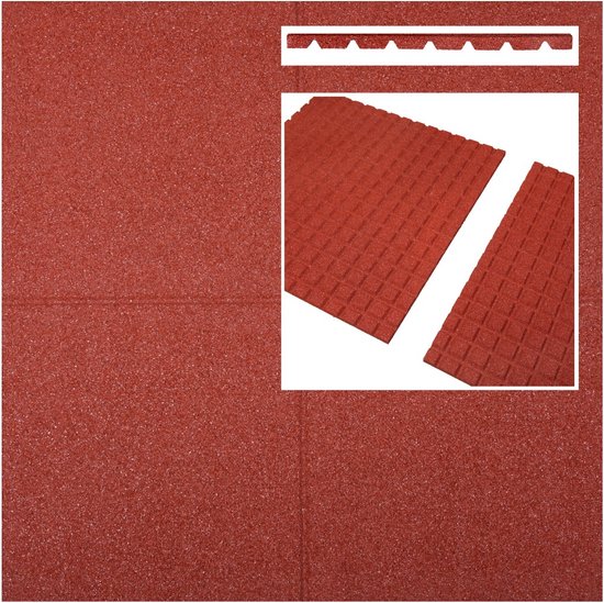 Intergard Rubberen tegels rood 500x500x65mm prijs per m2 | bol