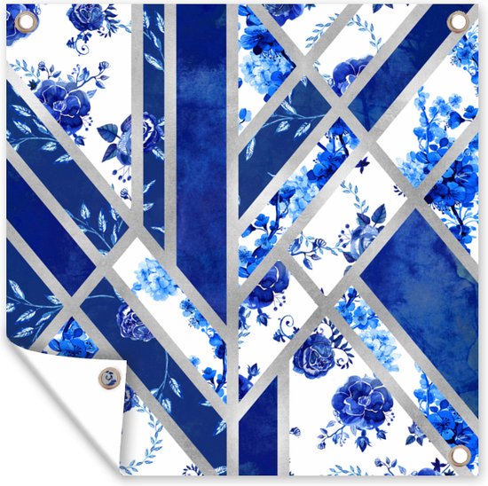 Tuindoek Delfts blauw - Patroon - Abstract - 100x100 cm | bol