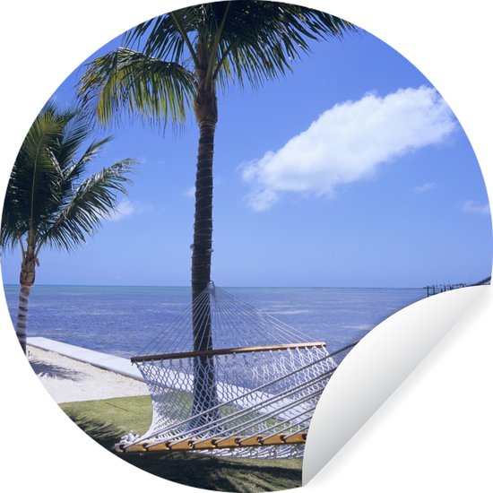 WallCircle - Muurstickers - Behangcirkel - Zee - Hangmat - Palmboom - 30x30 cm -... | bol.com
