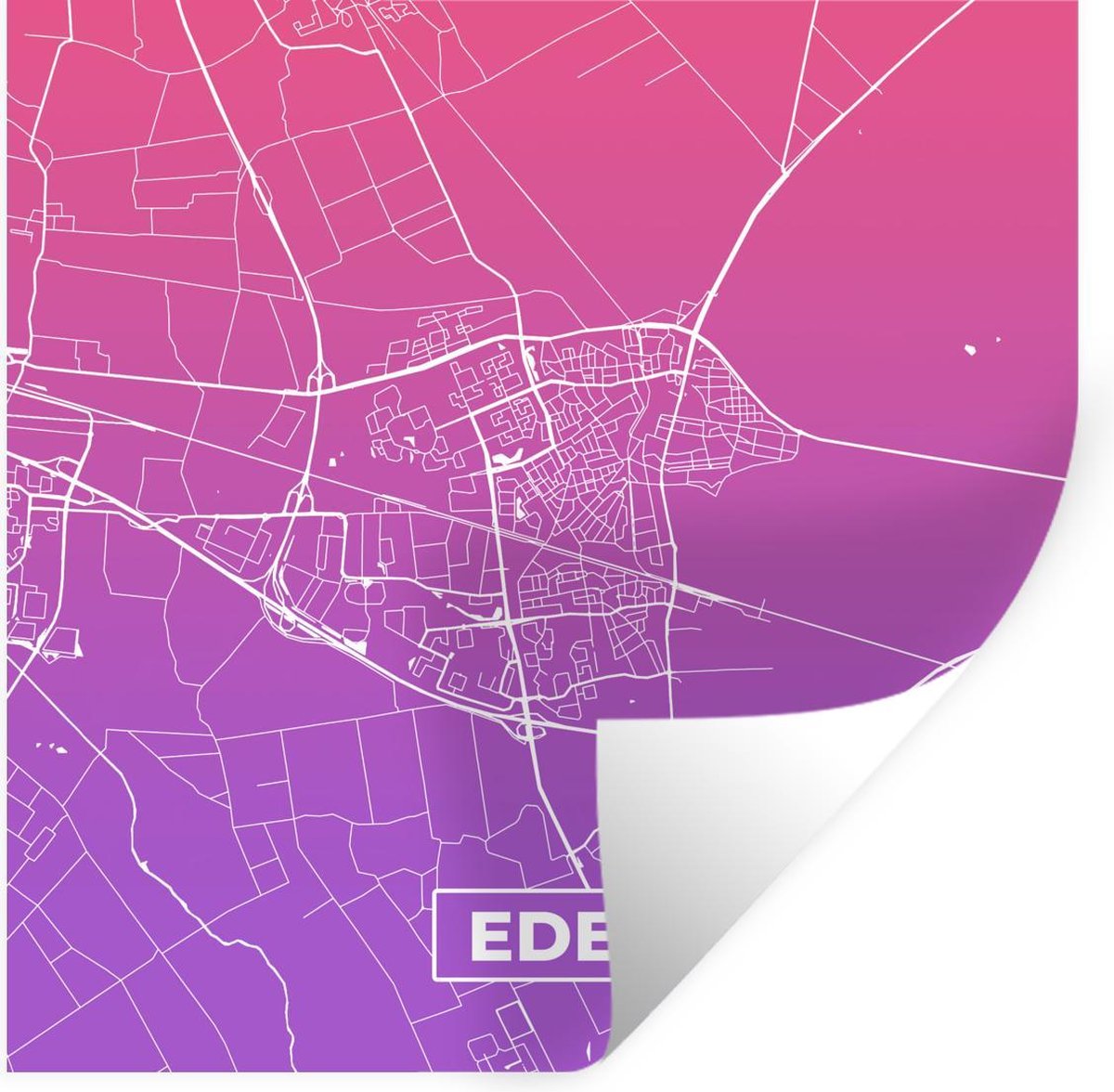Stickers muraux - Plan de la ville - Ede - Violet - Nederland Bas ...