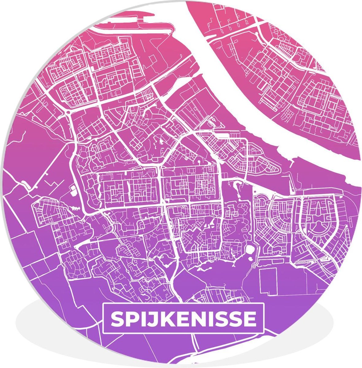 Wall Circle - Wall Circle Indoor - City Map - Spijkenisse - Violet ...