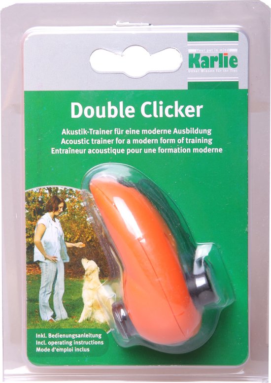 Double clicker with booklet orange - Clicker training - Honden clicker | bol