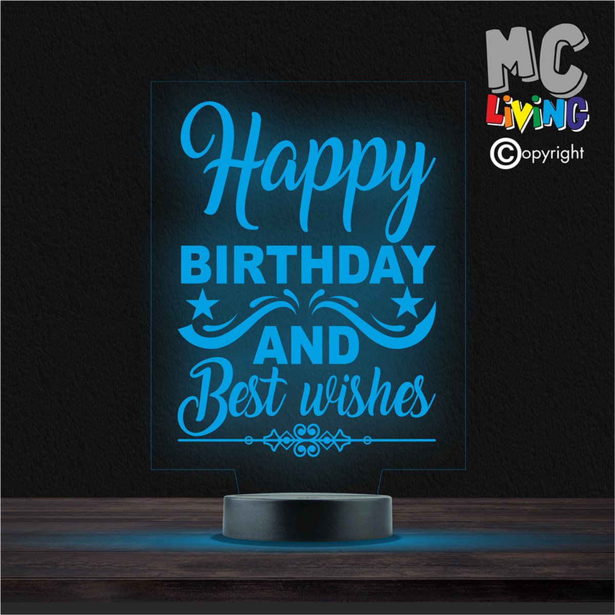 Led Lamp Met Gravering - RGB 7 Kleuren - Happy Birthday | bol