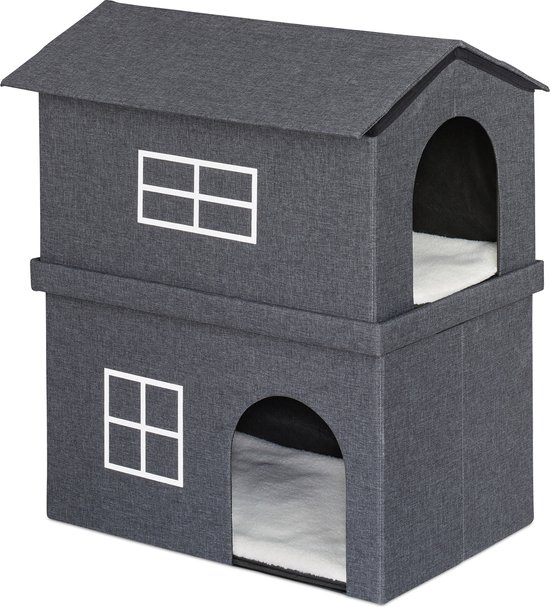 kattenhuis indoor - opvouwbaar - modern kattenmeubel - hoge kattenmand ...