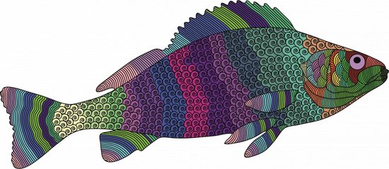 Zentangle gestileerde kleur vis. Hand getekende vectorillustratie ...