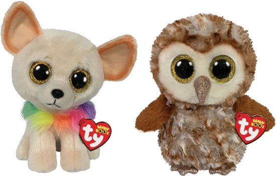 Ty - Knuffel - Beanie Buddy - Chewey Chihuahua & Percy Owl | bol.com