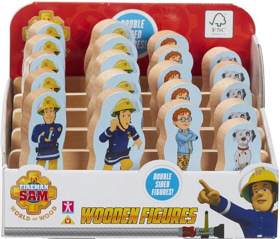 fireman sam wooden 4-figure pack | bol.com