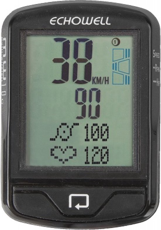 Echowell MW10g - Fietscomputer / Hartslagmeter - Draadloos - Zwart | bol.com