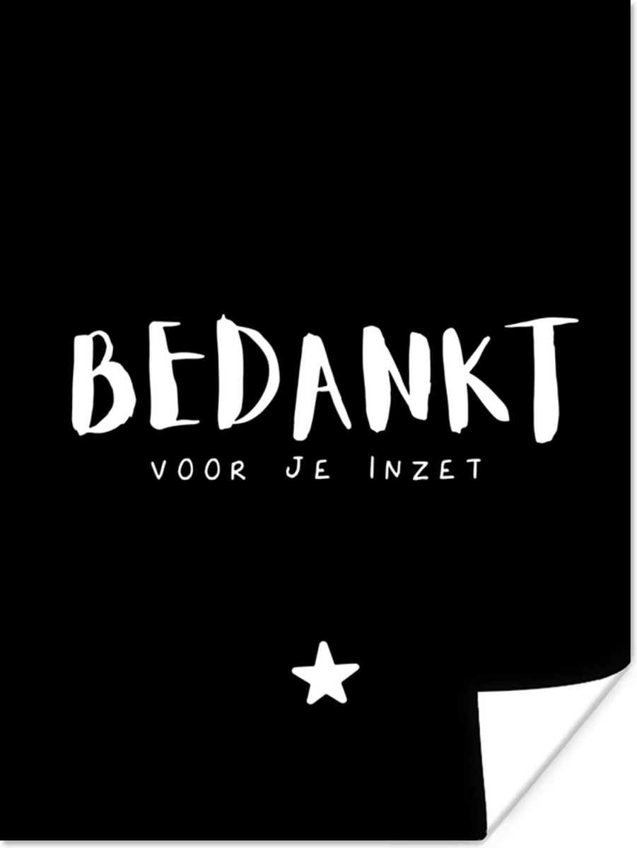 Poster Quotes - Bedankt voor je inzet - Collega - Spreuken - 120x160 cm ...