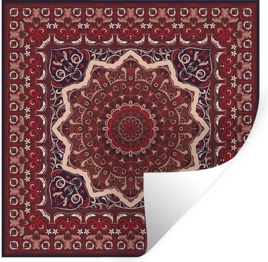 Stickers muraux - Sticker Feuille - Tapis Persan - Mandala - Rouge ...
