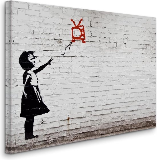 BANKSY Kite Girl Canvas Print | bol