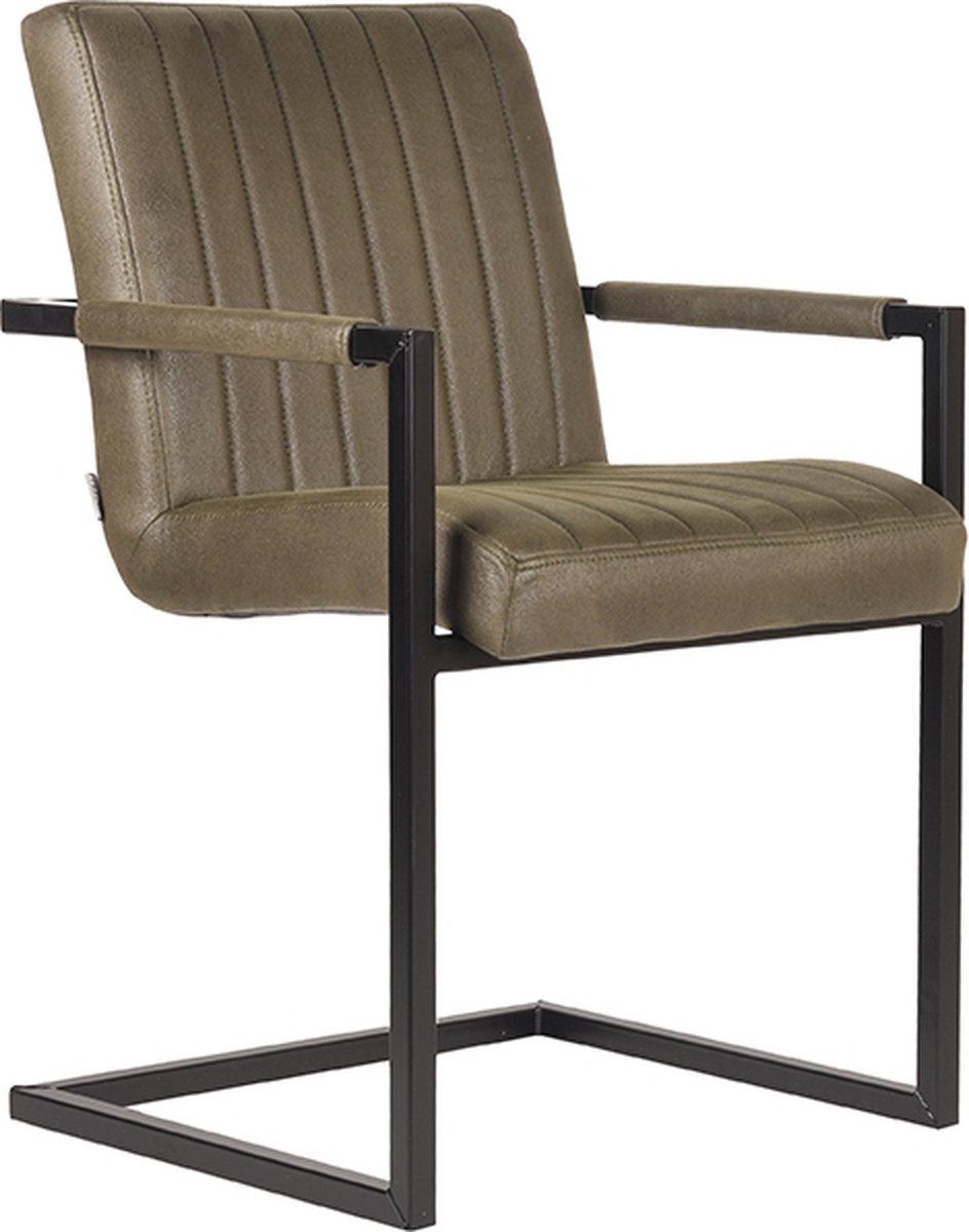 LABEL51 Milo Eetkamerstoel - Groen - Microfiber | bol