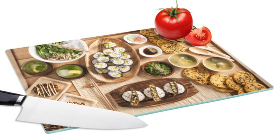 Glazen Snijplank - 39x28 - Afbeelding van Japans eten - Snijplanken ...