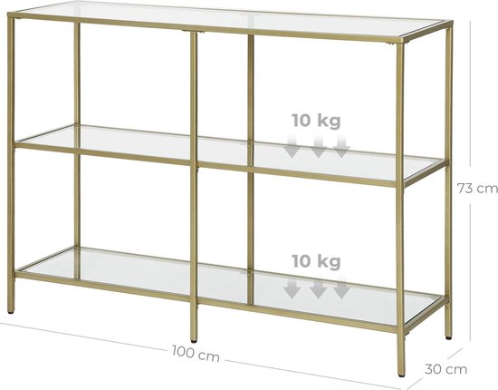 Opbergrek - ZAZA Home - Gehard glas - Goudkleurig | bol