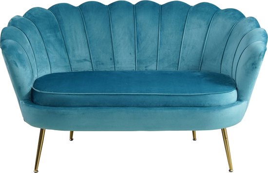 Shell Sofa gemaakt van fluweel blauw | bol.com