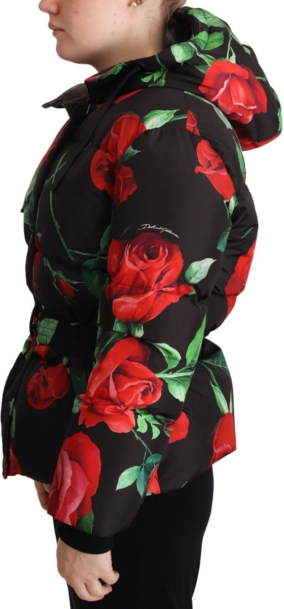 Black Roses Floral Parka Hooded Jacket | bol.com