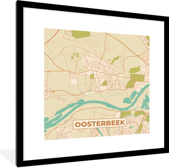 Fotolijst incl. Poster - Plattegrond - Oosterbeek - Vintage - Kaart ...