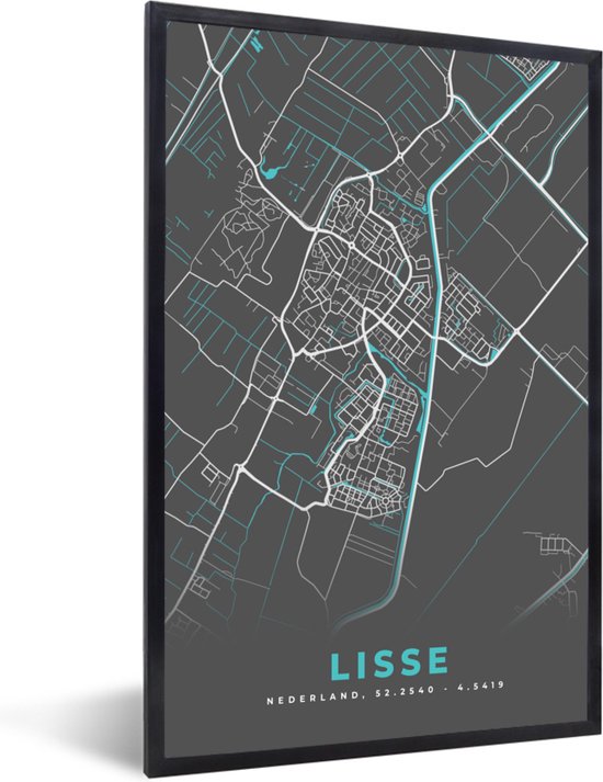 Fotolijst incl. Poster - Lisse - Plattegrond - Stadskaart - Kaart ...