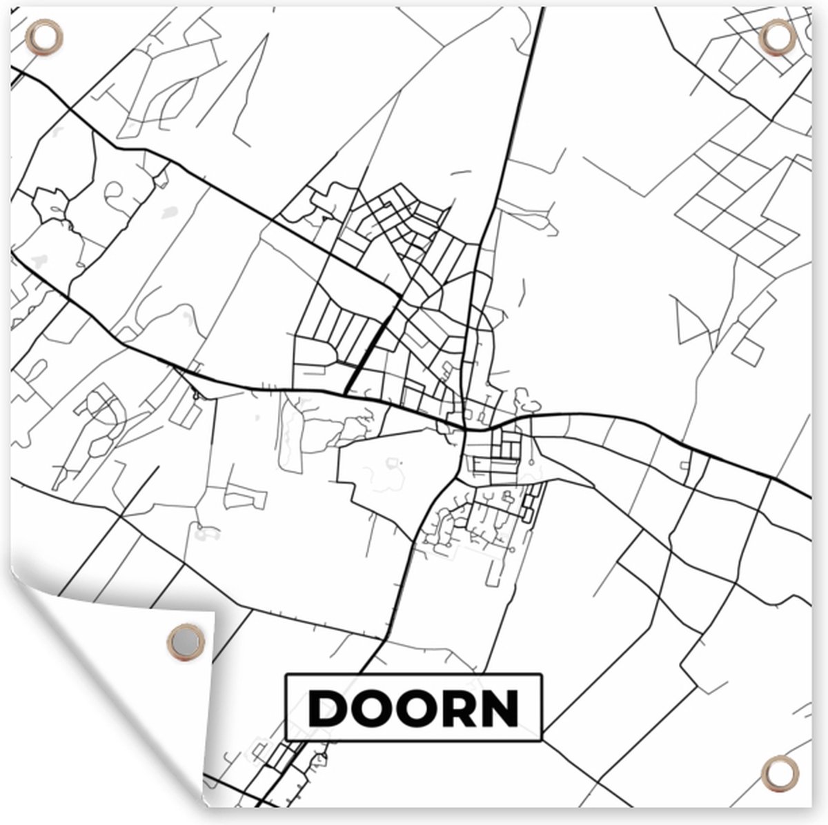 Tuindoek Plattegrond - Stadskaart - Doorn - Kaart - 100x100 cm | bol.com