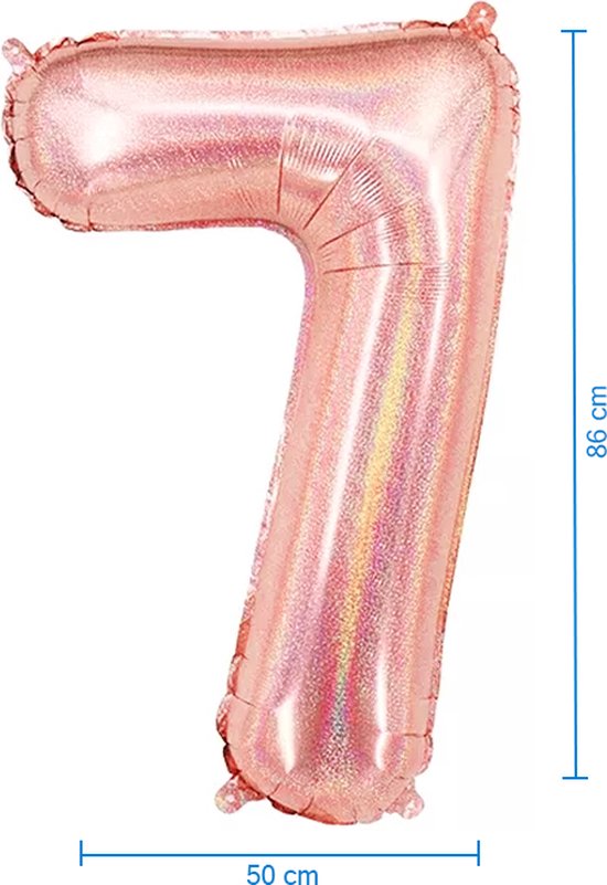 Folie Ballon Cijfer 7 Jaar Rose Goud Glitter Verjaardag Versiering ...