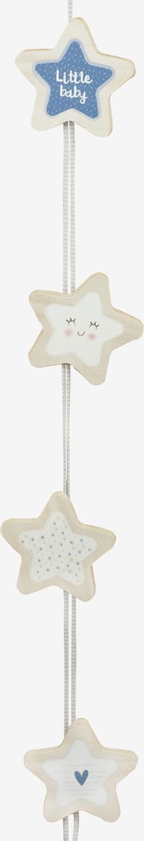Decoratieve houten slinger met stermotieven in hout Hemelblauw | bol.com