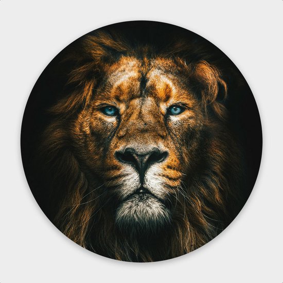 Muurcirkel Lion Round - Dibond - ⌀120 | bol.com