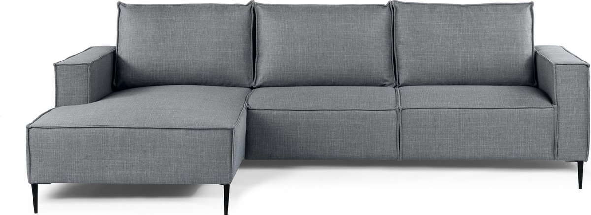Twisted - Sofa - 3-zit bank - korte chaise longue links - grijs - Woven ...