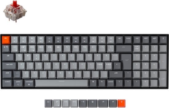 Keychron K4 Version 2 clavier USB + Bluetooth QWERTY Scandinave Zwart ...