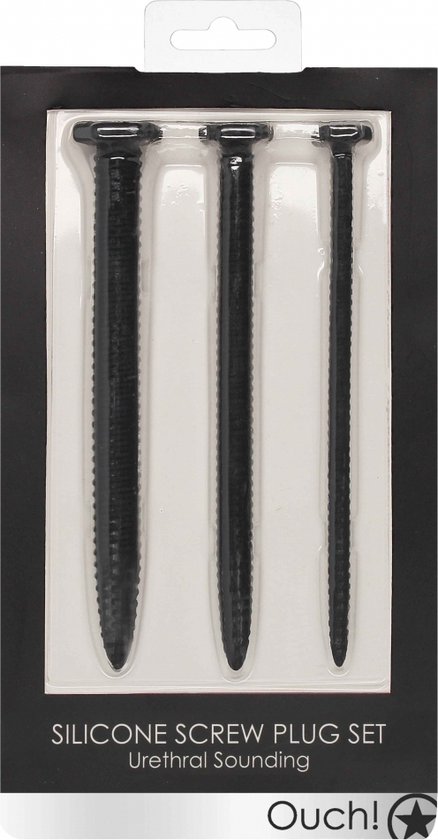 Silicone Screw Plug Set - Urethral Sounding - Black | bol