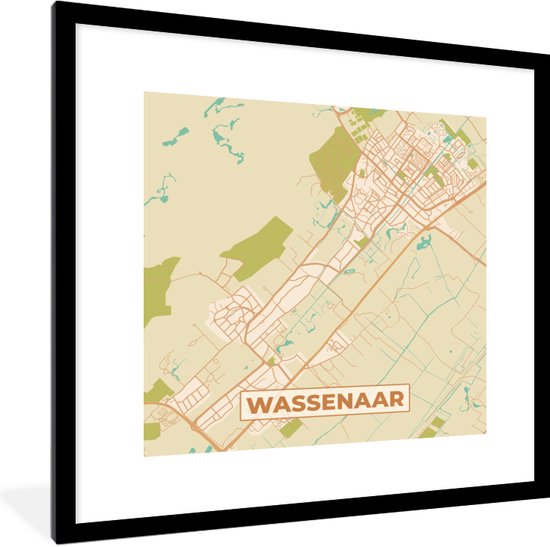 Fotolijst incl. Poster - Kaart - Plattegrond - Stadskaart - Wassenaar ...
