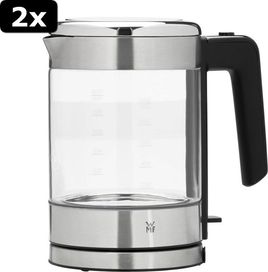 2x WMF KITCHENminis Waterkoker 1L 1900W RVS/Glas | bol.com