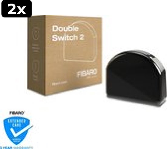 2x FIBARO Double Switch 2 - Inbouw schakelaar - Z-Wave Plus | bol