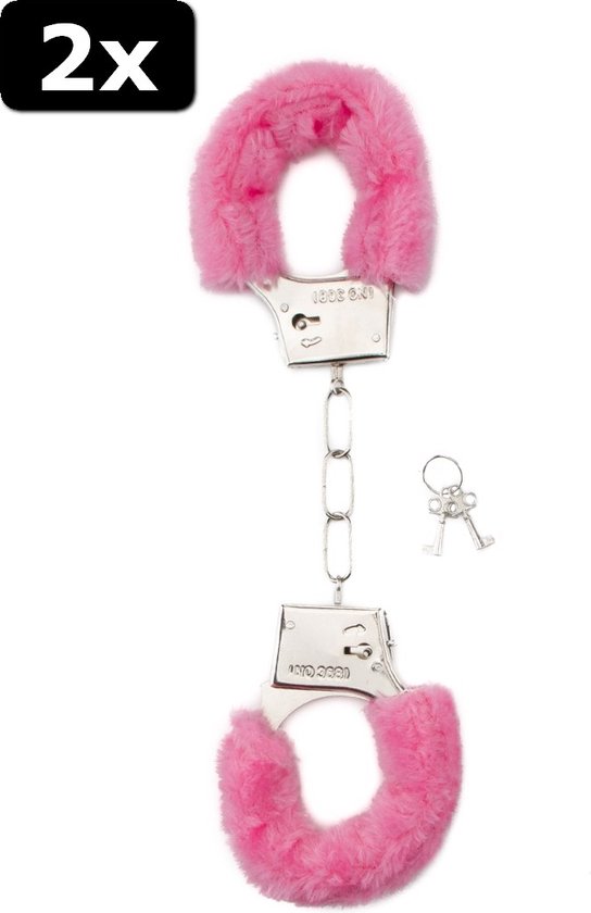 2x Furry Handcuffs - Pink | bol.com