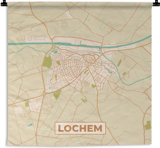 Wandkleed - Wanddoek - Plattegrond - Lochem - Vintage - Kaart ...