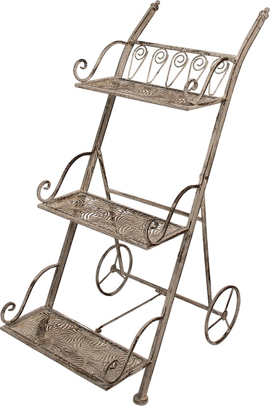 Clayre & Eef Opbergrek 37x64x81 cm Grijs Ijzer Tuinrek Keukenrek Rek ...